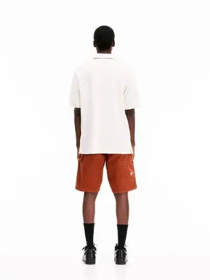 VOWELS Denim Painter Shorts - Persimmon