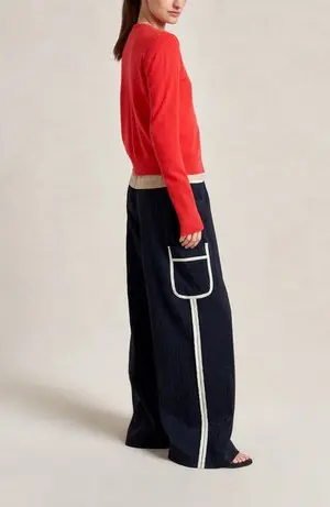 LA LIGNE Solid Lean Lines Cardigan - Coral