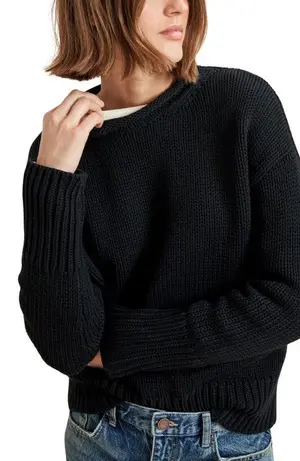LA LIGNE Marina Rollneck Cotton Sweater - Black