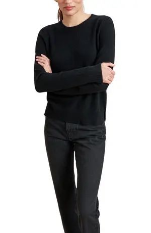 LA LIGNE Solid Lean Lines Cashmere Sweater - Black