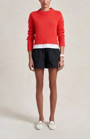 LA LIGNE Solid Mini Marin Sweater - Coral