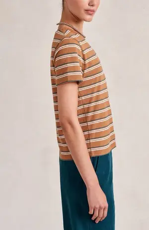 LA LIGNE Striped Molly Tee - Tan/multi