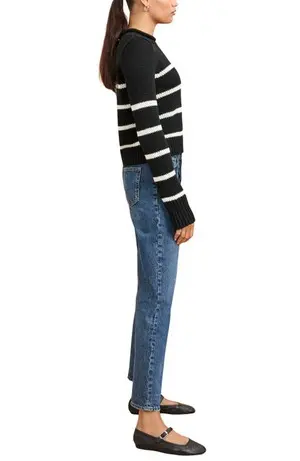 LA LIGNE Mini Marina Cotton Sweater - Black/cream