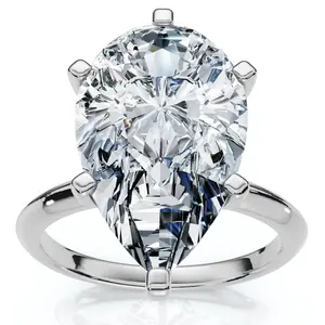 BLISS DIAMOND 5ct Pear Solitaire Engagement Ring - 14k White Gold