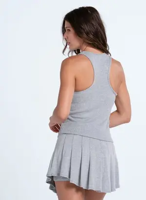 Lucky In Love Chill Play Tank - Heather Grey