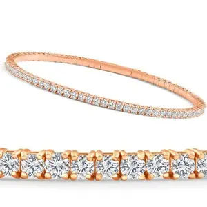BLISS DIAMOND 4ct F/vs Lab Grown Diamond Bangle Bracelet - 14k Rose Gold