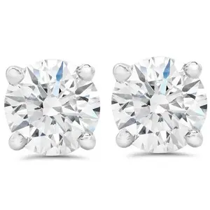 BLISS DIAMOND Certified 14k Gold 2ct Tw Lab Grown Diamond Stud Earrings - 14k White Gold