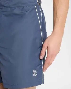 Brunello Cucinelli Tabbed-waistband Nylon Swim Shorts - Deni