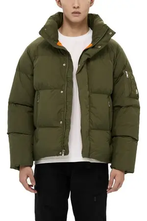 ALPHA STYLE Leverett Cropped Down Puffer - Green