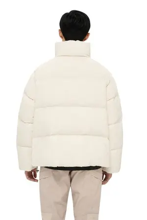 ALPHA STYLE Leverett Cropped Down Puffer - White