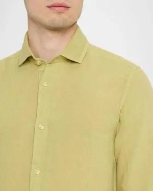 Frescobol Carioca Apos;s Antonio Linen Casual Button-down Shirt - Willow Green