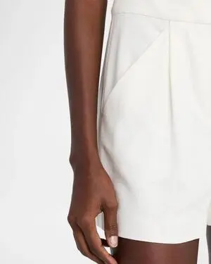 Veronica Beard Marbeau Pleated Relaxed Fit Shorts
