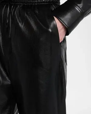 Nanushka Calie Alt-leather Wide Leg Pants - Black