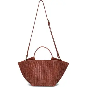 ECOTORIE Small Woven Crossbody Bag - Brandy