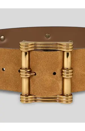 Etro Studded Suede Belt - Brown