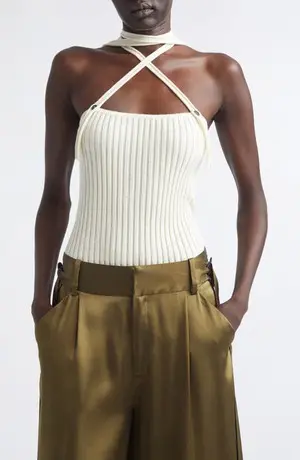 AISLING CAMPS Convertible Merino Wool Camisole - Ivory