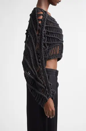 AISLING CAMPS Ripple Macramé Pullover Top