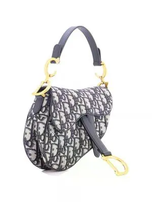 Dior Saddle Oblique Canvas Mini Shoulder Bag - Blue