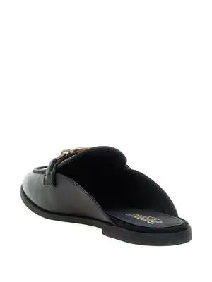 Pinko Naty 09 Logo Leather Sabot - Black