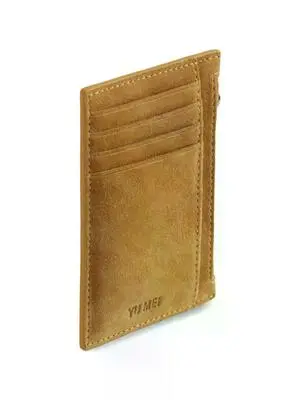 YU MEI Frank Zip-fastening Suede Wallet - Brown