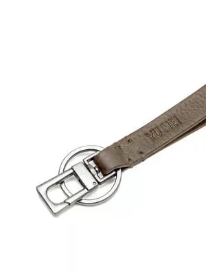 YU MEI Key Logo-debossed Leather Keyring - Brown