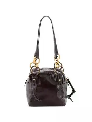 Prada Dangle Top Handle Leather Satchel - Brown