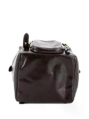 Prada Dangle Top Handle Leather Satchel - Brown