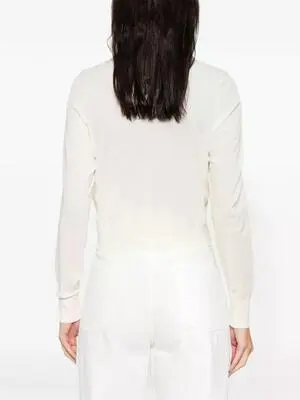 Sandro Padded Round Neck Cardigan - Neutrals