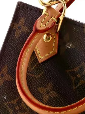 LOUIS VUITTON Petit Sac Plat Monogram Canvas Crossbody Bag - Brown