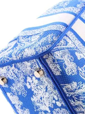 Dior Toile De Jouy Lady D-lite Embroidered Canvas Tote Bag