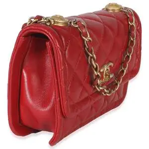 Chanel Quilted Puffy Calfskin Twist Your Buttons Flap Bag
