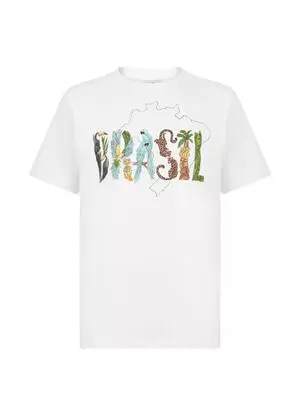 Farm Rio Brasil Print Relaxed-fit T-shirt - White