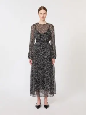 Max Mara Printed Chiffon Long Dress