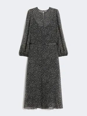 Max Mara Printed Chiffon Long Dress