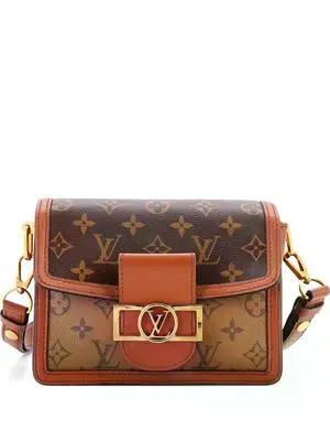 LOUIS VUITTON Dauphine Reverse Monogram Canvas Mini Crossbody Bag - Brown