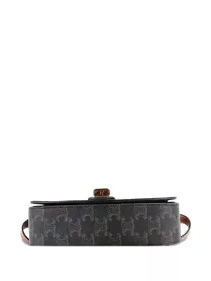 Celine Tabou Clutch With Strap Triomphe Coated Canvas - Brown