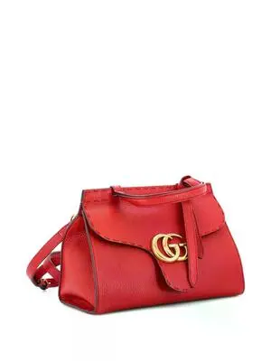 Gucci Gg Marmont Top Handle Mini Satchel - Red