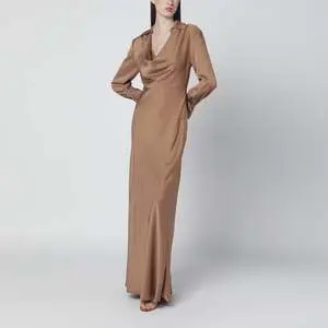 Simkhai Adelle Draped Satin Maxi Dress