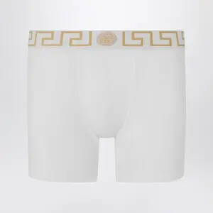 Versace Fitted Boxers With Greca Waistband - White