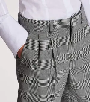 Balmain Virgin Wool-blend Check Bermuda Shorts