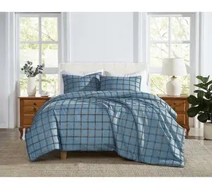 CANNON Luka Grid King 3 Piece Duvet Cover Set - One-color
