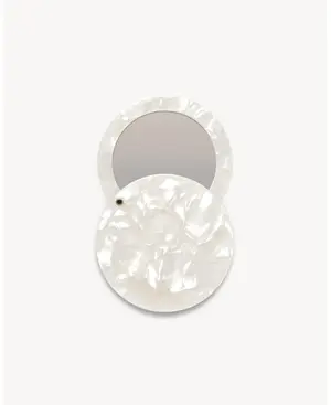 MACHETE Circle Mirror In White Shell White Shell