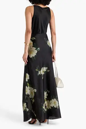Zimmermann Floral-print Silk-organza Maxi Skirt