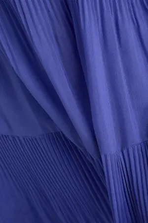 Zimmermann Plissé-organza Mini Dress - Indigo