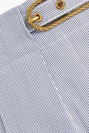 Zimmermann Belted Pinstriped Wide-leg Pants