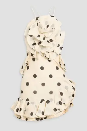 Zimmermann Ruffled Polkadot Mini Dress - Cream