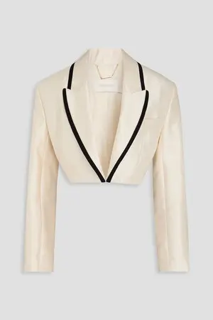 Zimmermann Cropped Wool And Silk-blend Gabardine Jacket