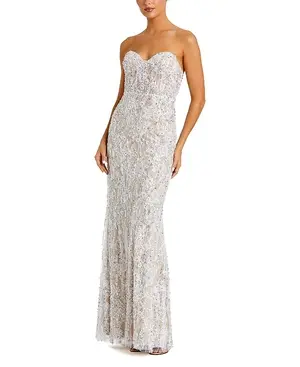 Nude Lace Evening Gown