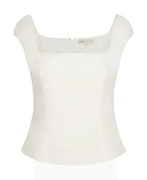 Onia Linen-tencel Peplum Top
