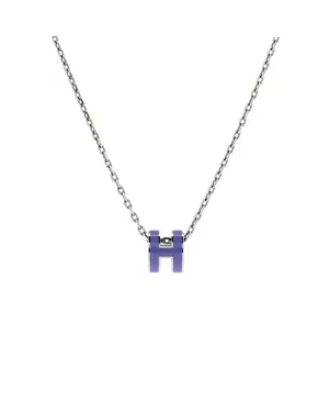 HERMES Mini Pop H Pendant Chain Necklace Metal And Enamel, 16 - Enamel/silver Tone